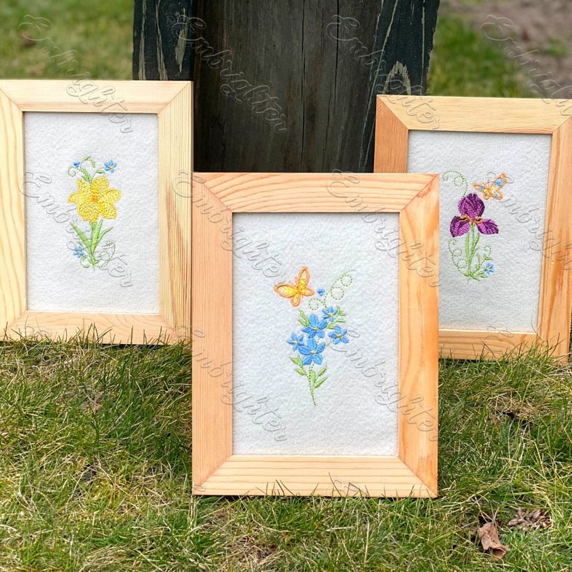 Spring flower set machine embroidery design – Embrighter