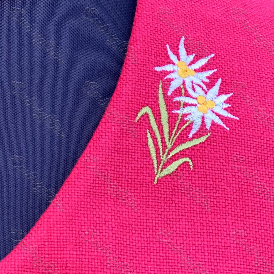 Two edelweiss flowers machine embroidery design – Embrighter