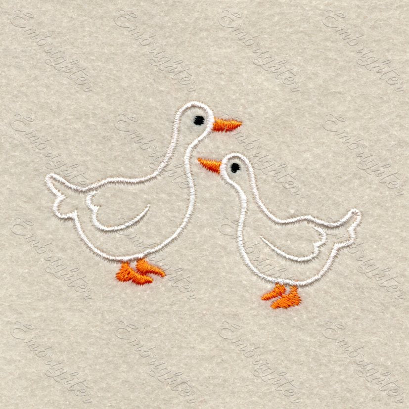 Two geese machine embroidery design set – Embrighter