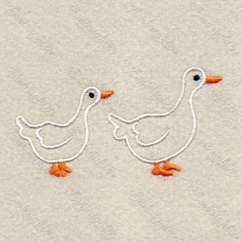Two geese machine embroidery design set – Embrighter