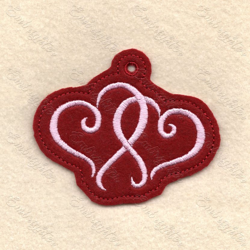 Six heart keychains ITH embroidery design set – Embrighter