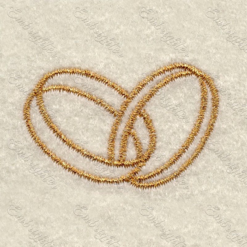 Weddimg embroidery design - wedding rings intertwined by Embrighter